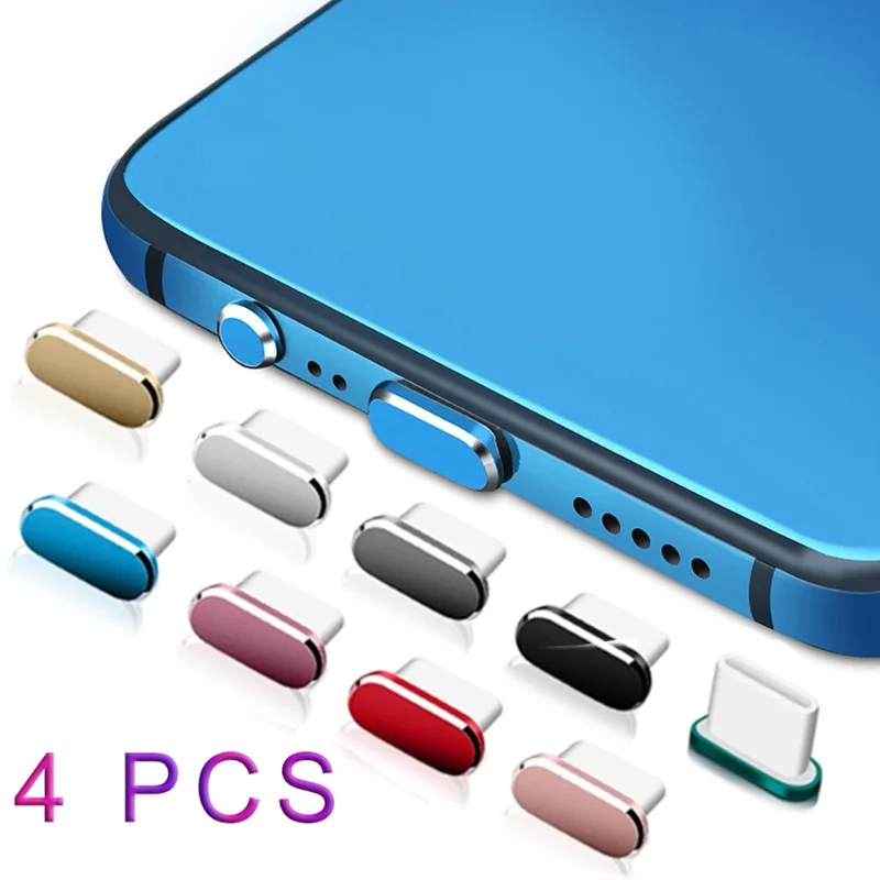 1/4Pcs Metal USB C Dust Plug For iPhone Samsung Xiaomi Port Caps ...