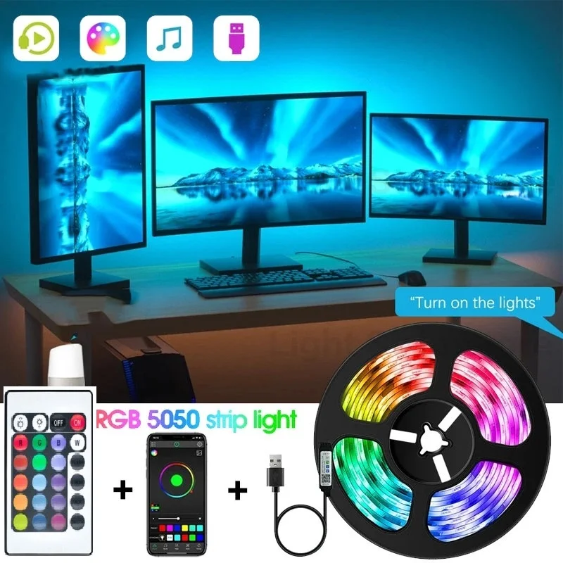 5M-10M-Led-Strip-Lights-RGB-5050-Led-Strip-Light-Flexible-Ribbon ...