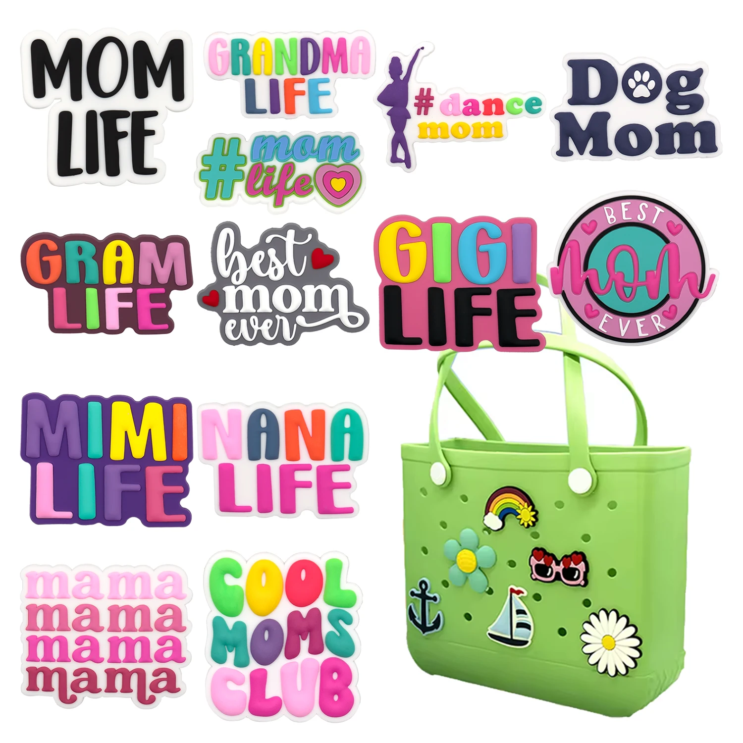 Dijes-de-vida-de-mam-para-bolso-de-playa-accesorios-coloridos-y ...