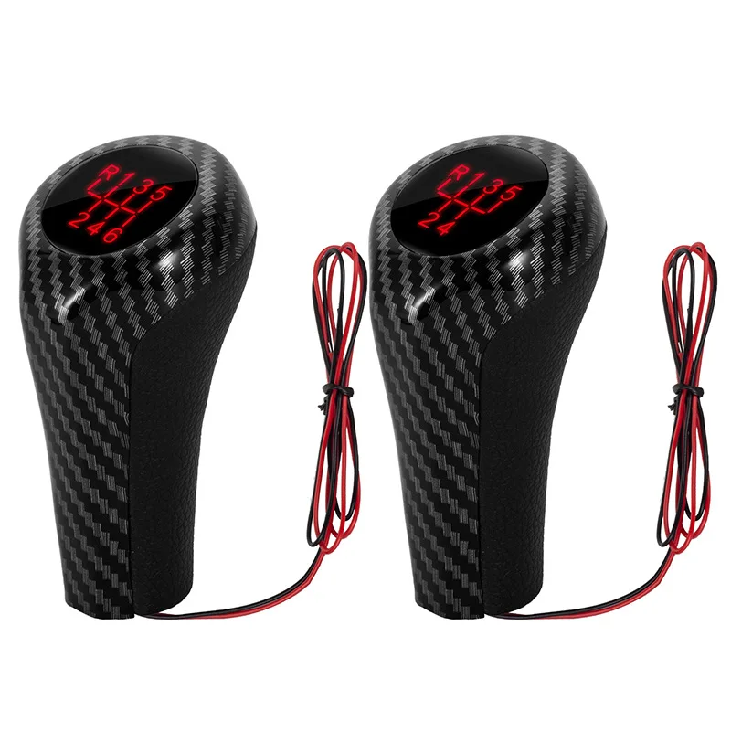 5-6-Speed-Gear-Shift-Knob-Red-LED-Light-Shifter-Lever-Handball-for-BMW ...