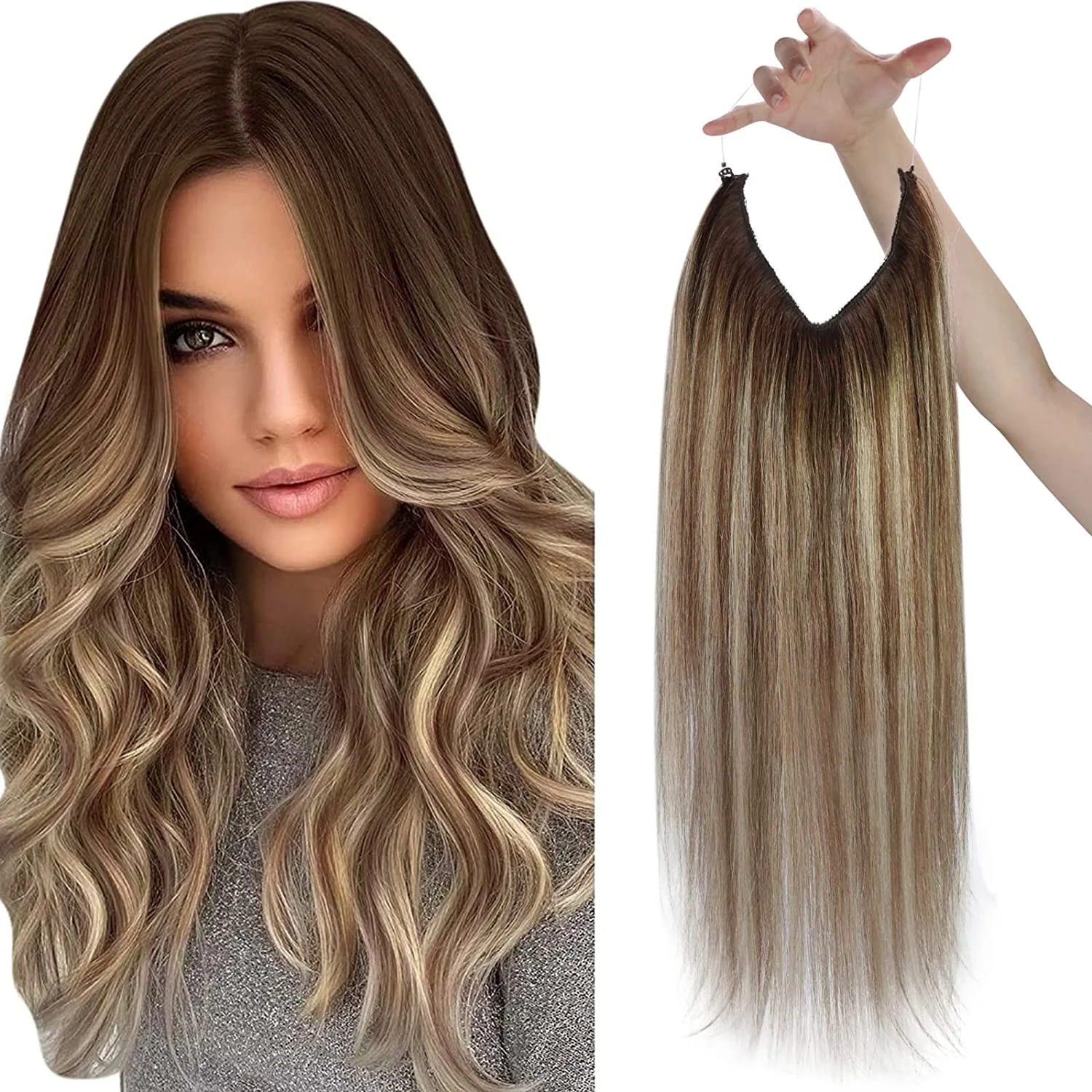 VeSunny-Extension-de-cheveux-naturels-ligne-de-poisson-cheveux-naturels ...