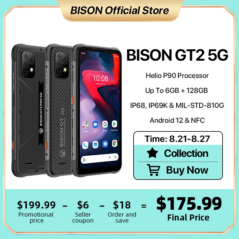 UMIDIGI-teléfono inteligente BISON GT2 5G, Smartphone resistente IP68 ...