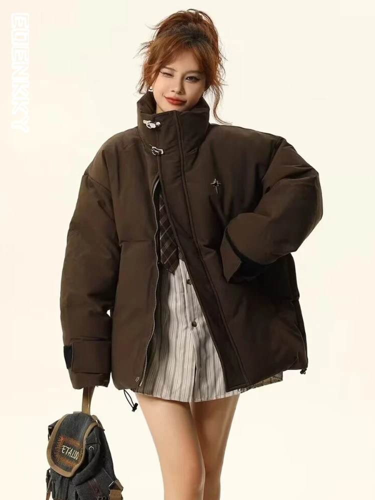 Winter-Thicken-Jacket-Parkas-Women-Retro-American-Stand-Collar-Cotton-Padded-Jacket-Street ...