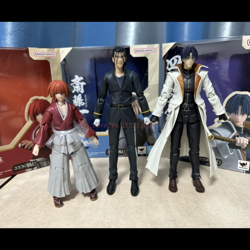 Original bandai rurouni kenshin kit figuras shf himura kenshin figura ...