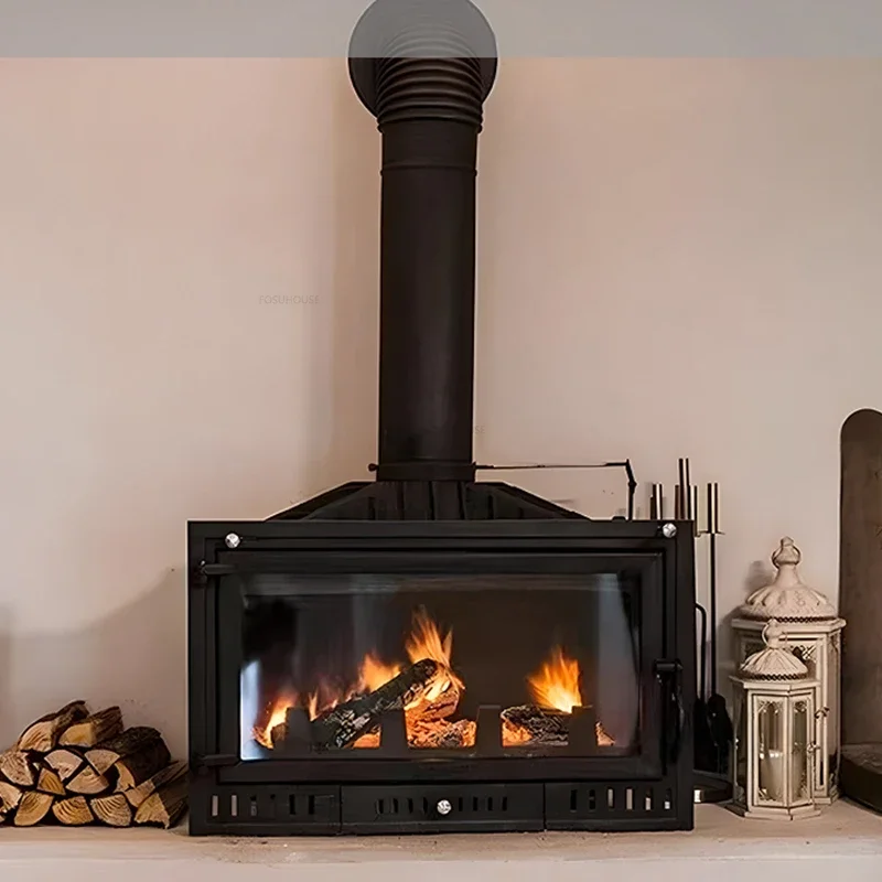 Real-Fire-Fireplaces-European-Wood-Stove-Living-Room-Embedded-Iron ...