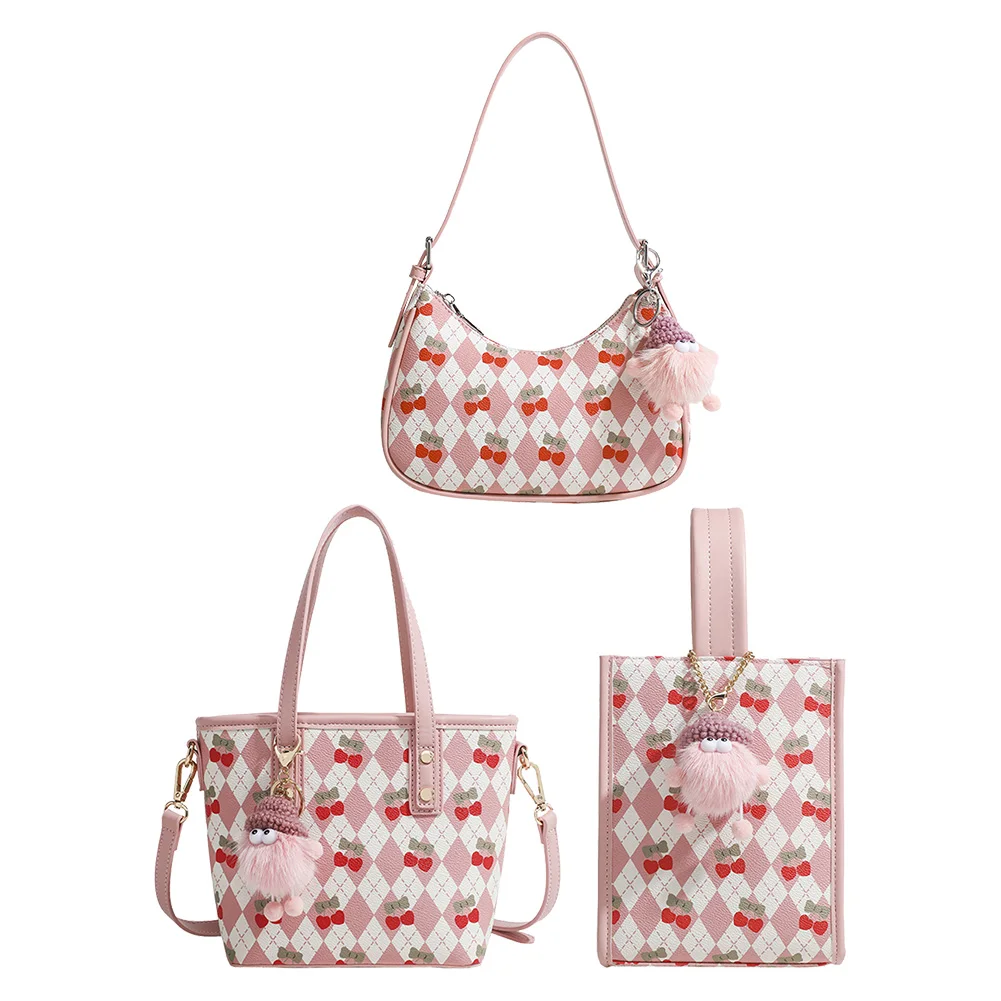 Strawberry Cute Shoulder Bag PU Leather Casual Underarm Bag Versatile ...