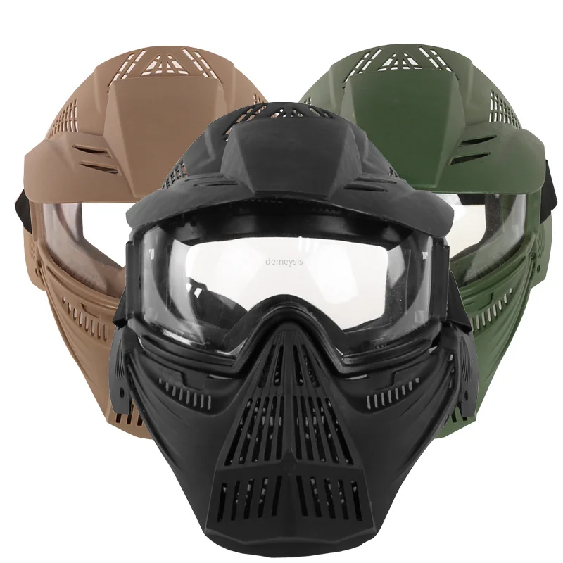 Military-Tactical-Full-Face-Mask-Airsoft-Paintball-Protective-Mask-PC ...