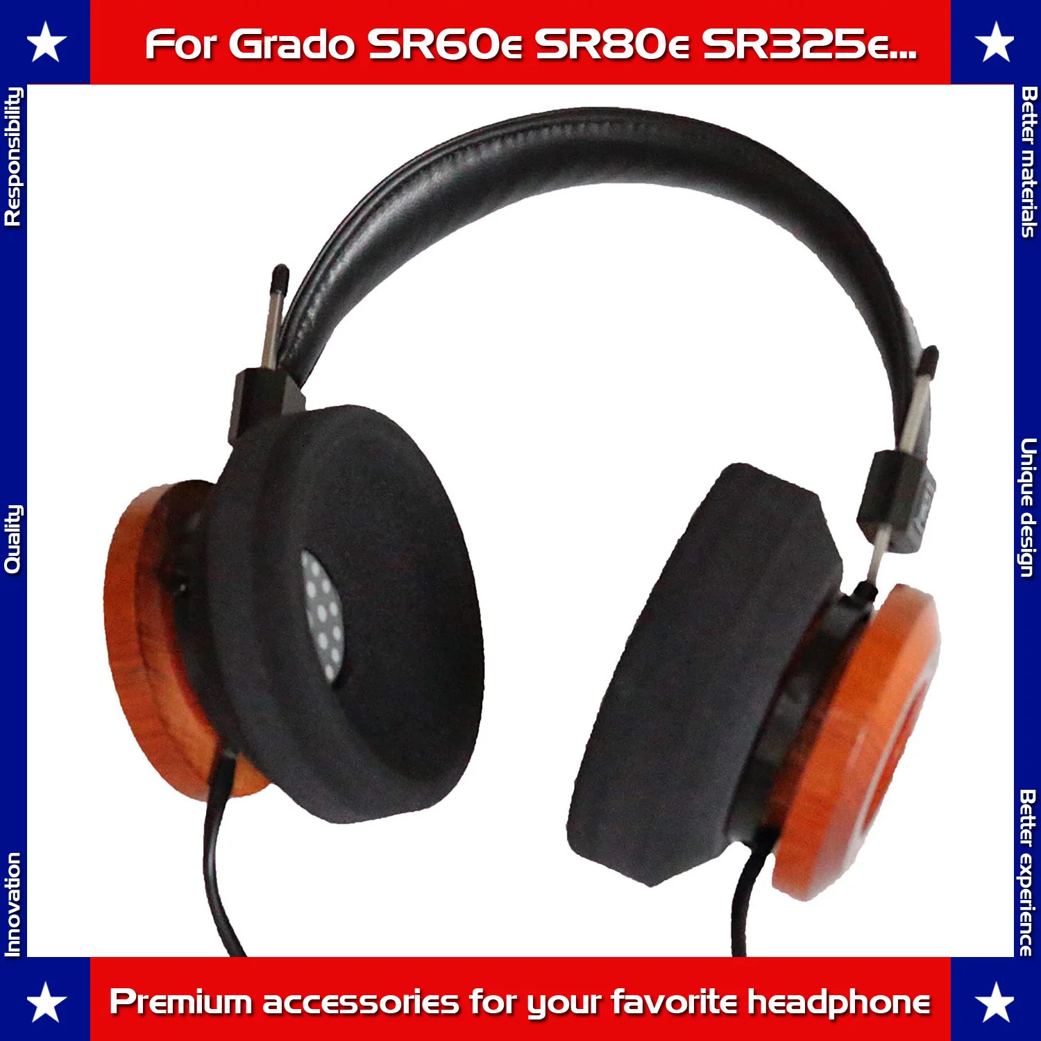 Carberon Sheepskin Lambskin Headband Cushion for Grado SR60,SR80,SR225 ...