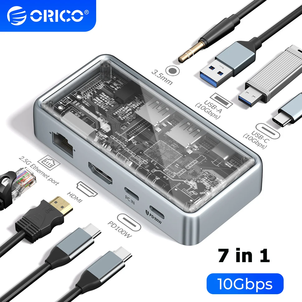ORICO-Docking-Station-Tipo-C-USB-A-Hub-Multi-Port-Splitter-10Gbps-USB-3 ...