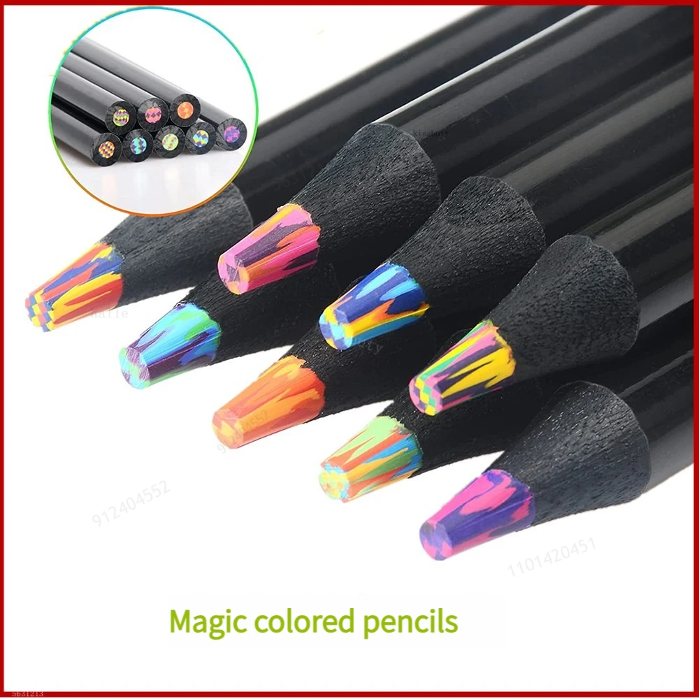 8pcs-Large-Rainbow-Pencils-In-Different-Colors-Wooden-Colored-Rainbow ...