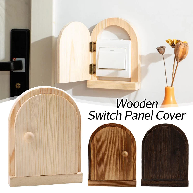 16.5x12cm Wooden Light Switch Panel Cover Decorative Frame Socket Panel ...