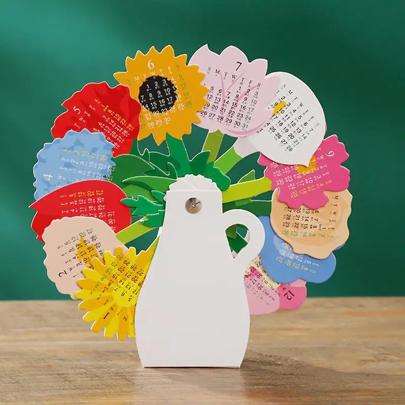 Mini-Desk-Flower-Vase-Calendar-2024-Creative-Flower-Unique-Desktop ...