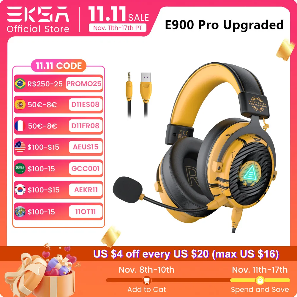 EKSA-E900-Pro-Upgraded-Gaming-Headset-Gamer-7-1-Surround-Wired ...