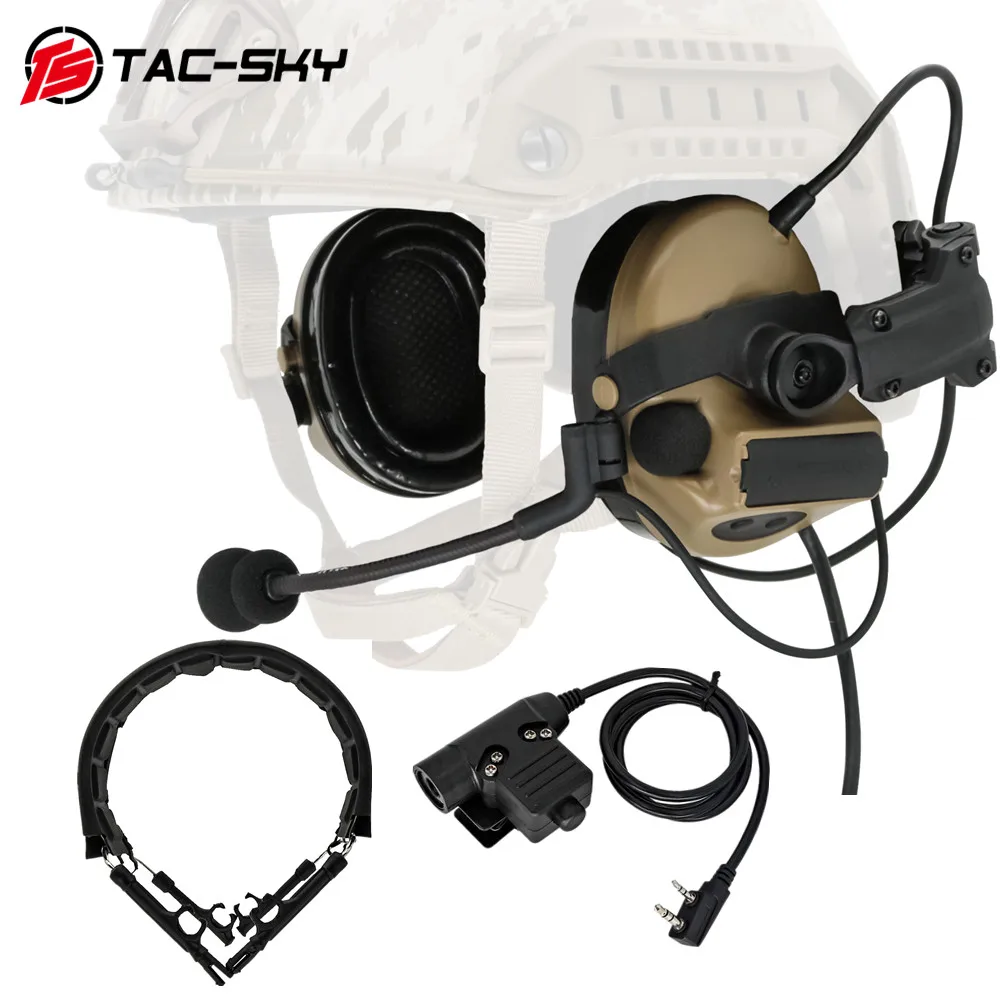 TS-TAC-SKY-Tactical-Helmet-ARC-Rail-Mount-Version-COMTAC-II-Headset ...