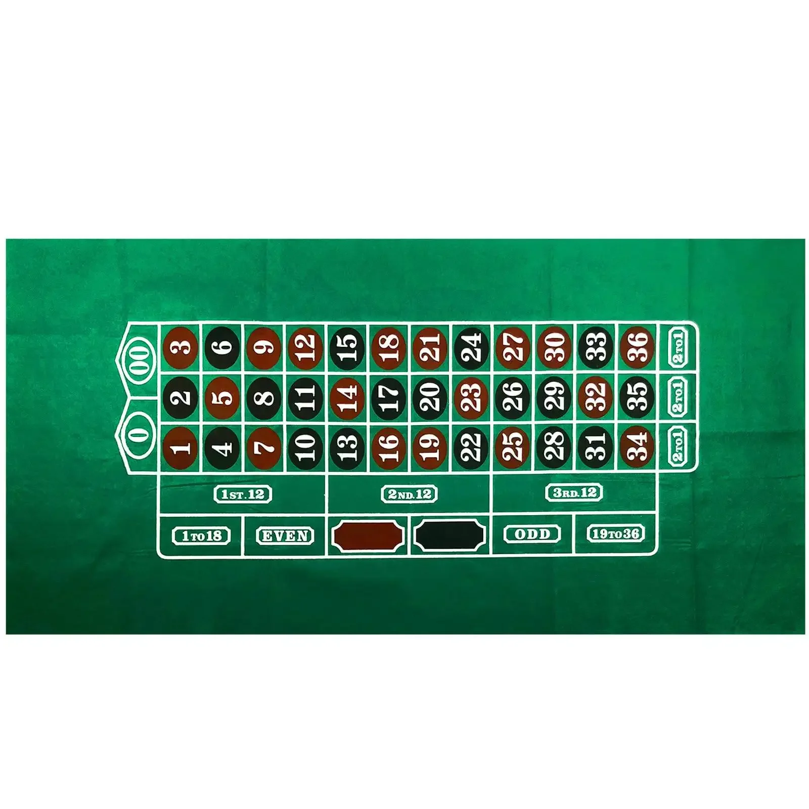 90x180cm Poker Table Game Mat Layout Rectangle Las Vegas Style Green ...