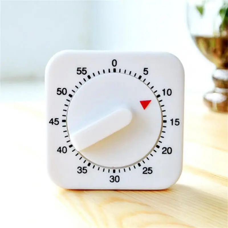 Novelty White 60-Minutes Mechanical Timer Small Square Mini Kitchen ...
