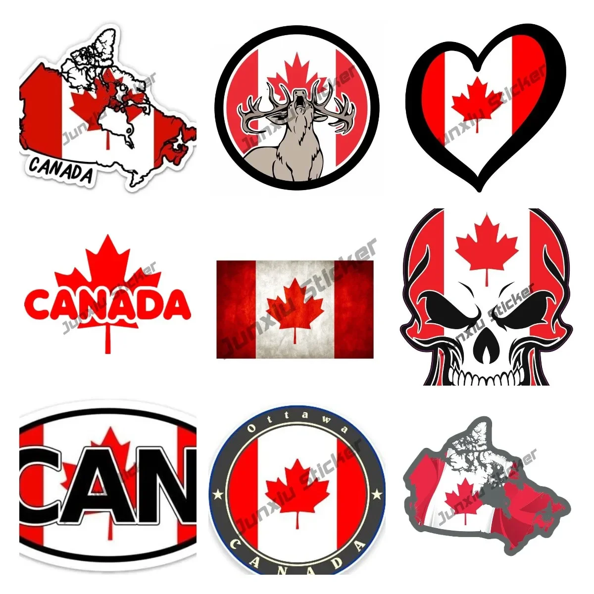 Canada-Flag-Sticker-Map-Skull-Stickers-Canadian-Vinyl-Decal-Canada ...
