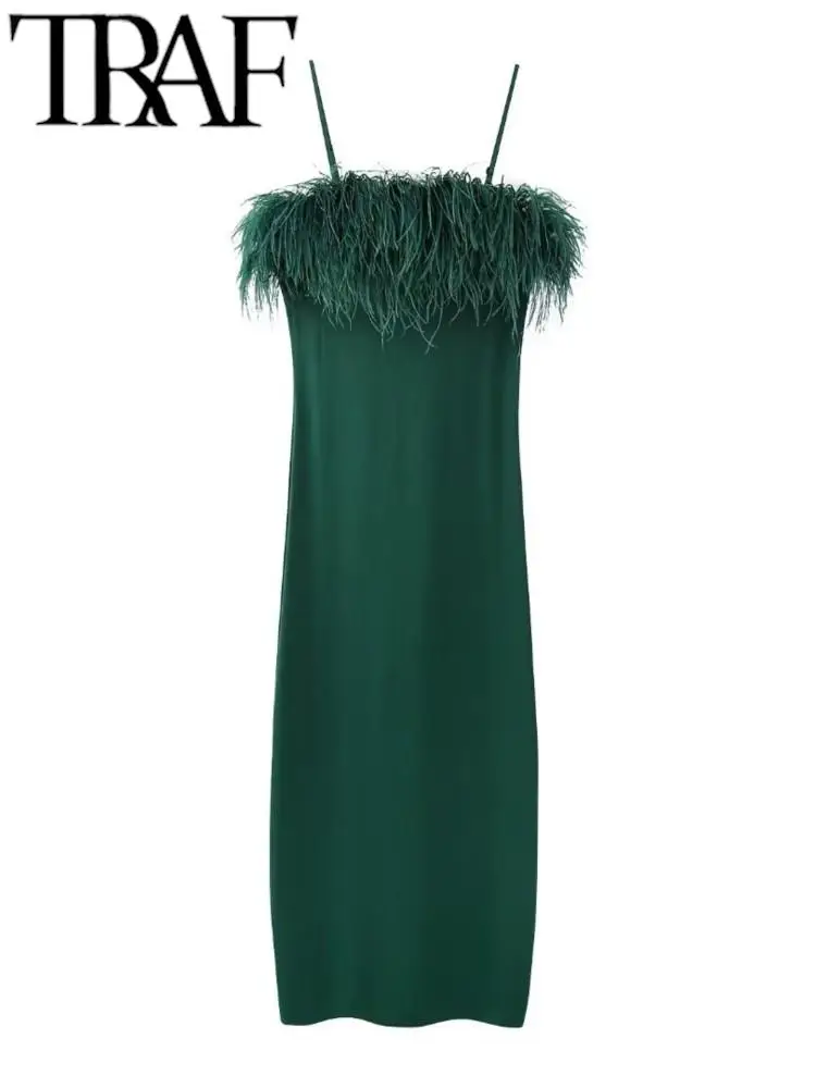 TRAF-vestido-de-fiesta-de-sat-n-para-mujer-traje-sin-mangas-Espalda ...