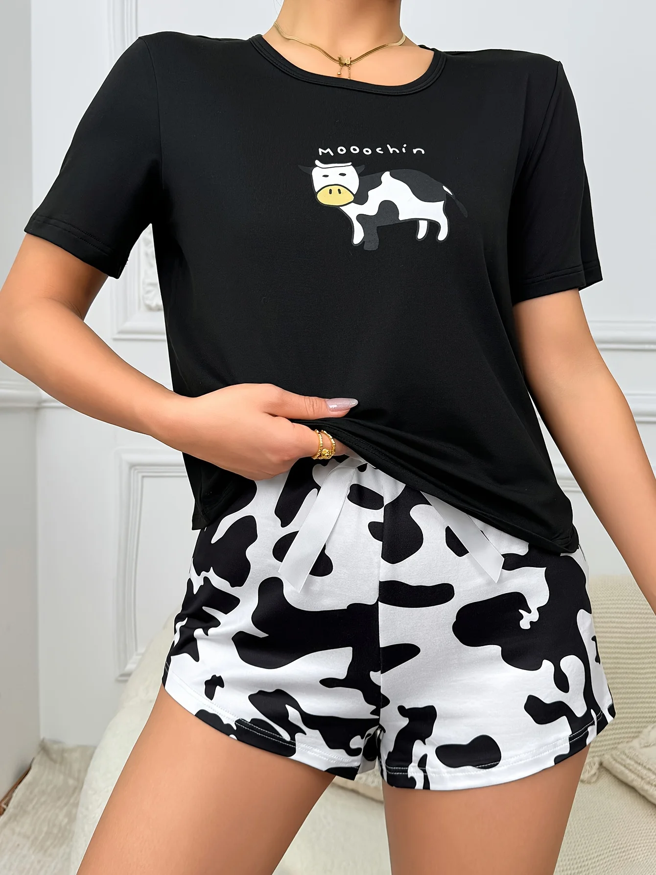 Women-s-pajamas-new-design-short-sleeved-shorts-two-piece-elegant ...