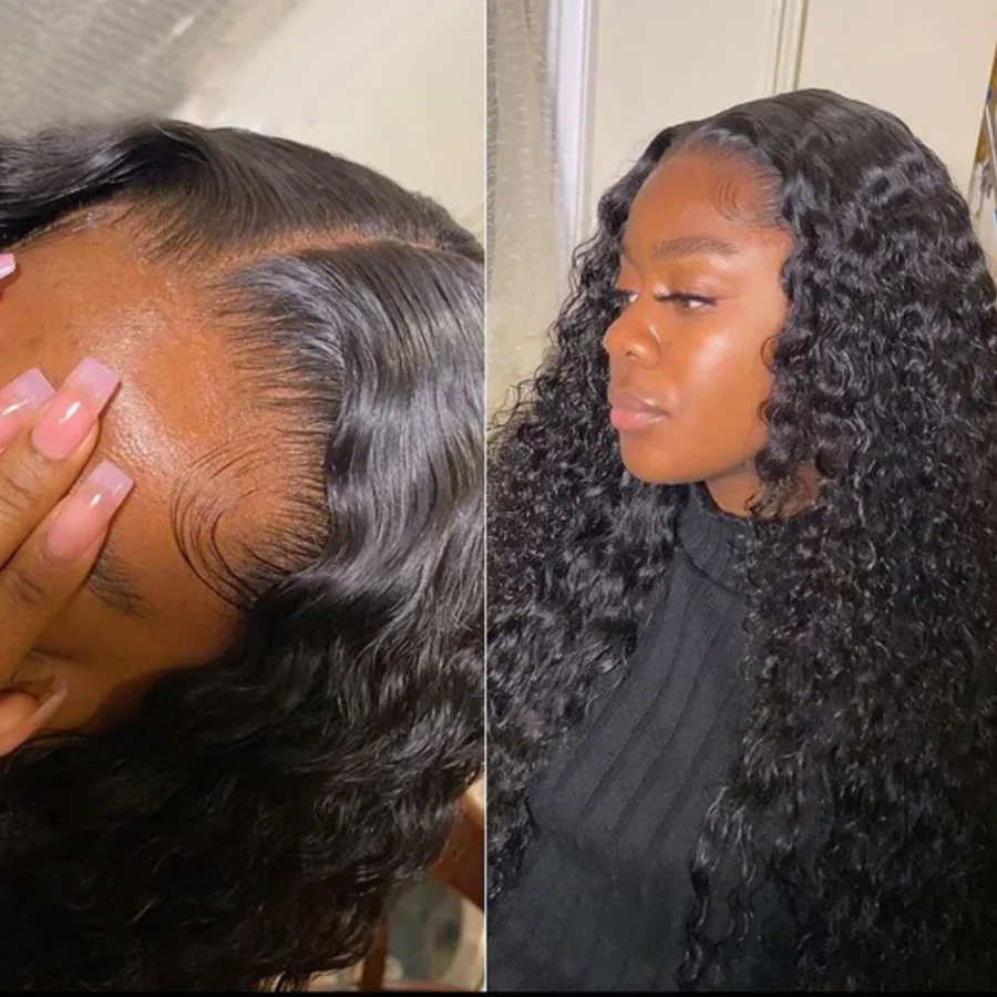 Wear Go Glueless Deep Wave Lace Front Wig Curly 13x6 HD Lace Frontal ...