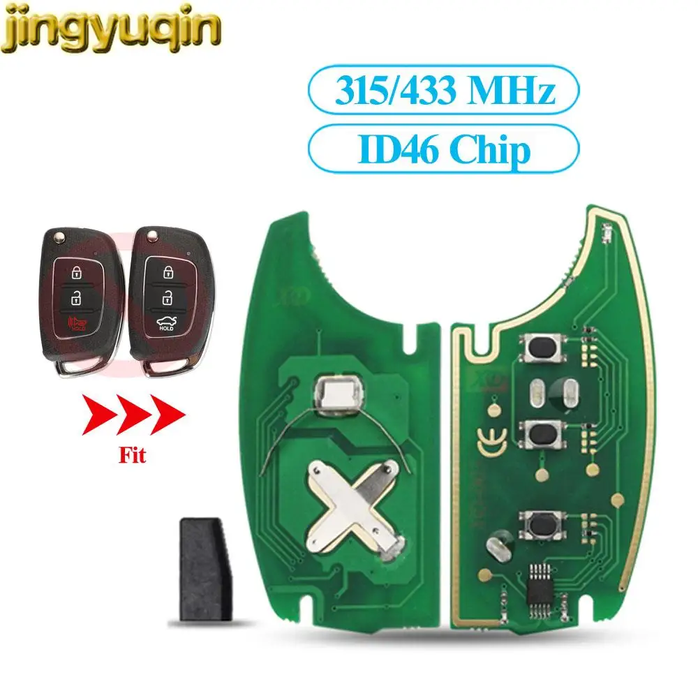 Jingyuqin-Remote-Car-Key-Circuit-Board-315-433MHz-ID46-For-Hyundai ...