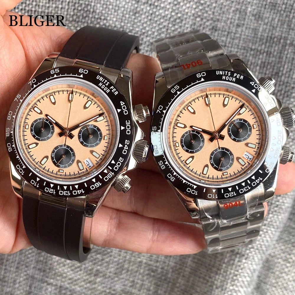 Bliger Chronograph Watch | Quartz Chronograph Vk63 | Stainless Steel ...