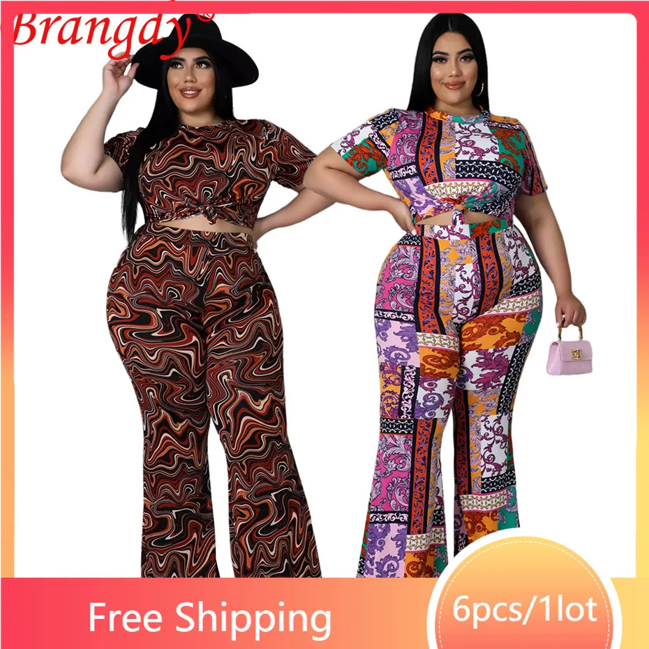 6ชุดขายส่งรายการ Bulk Tracksuit Flare กางเกง2ชิ้นชุดผู้หญิงชุดแฟชั่น ...