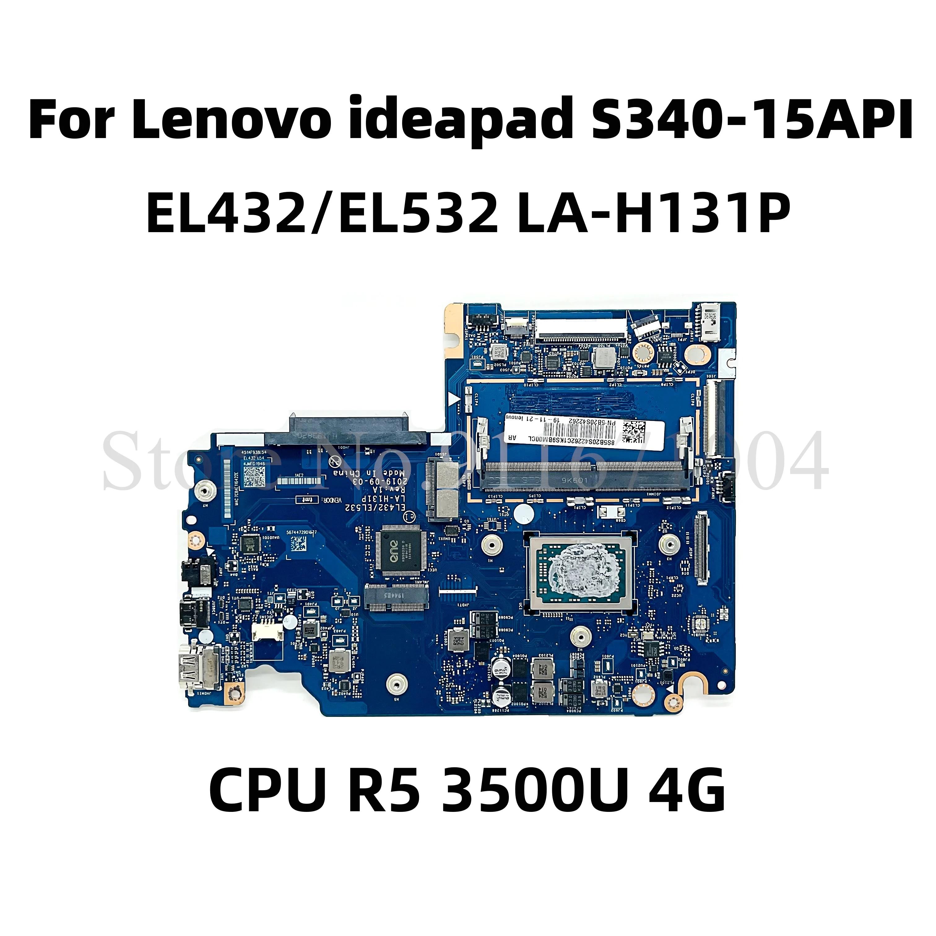 LA-H131P For Lenovo Ideapad S340-14API S340-15API Laptop Motherboard With R3-3200 R5-3500 R7 CPU ...