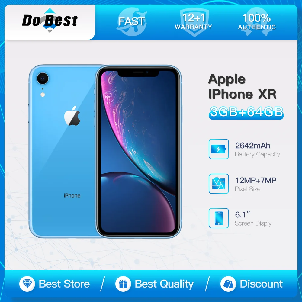 Original-Apple-iPhone-XR-Used-4G-LTE-Mobile-Phone-Unlocked-6-1-Display ...