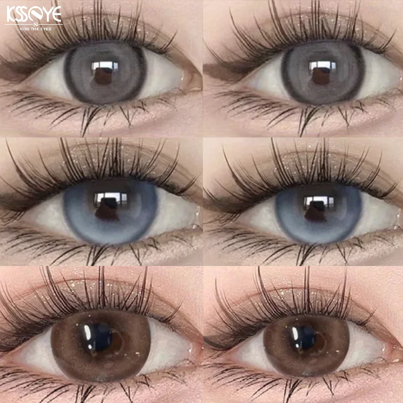 KSSEYE-2pcs-Contact-Lenses-With-diopters-Korean-Lens-Natural-Gray-Large ...