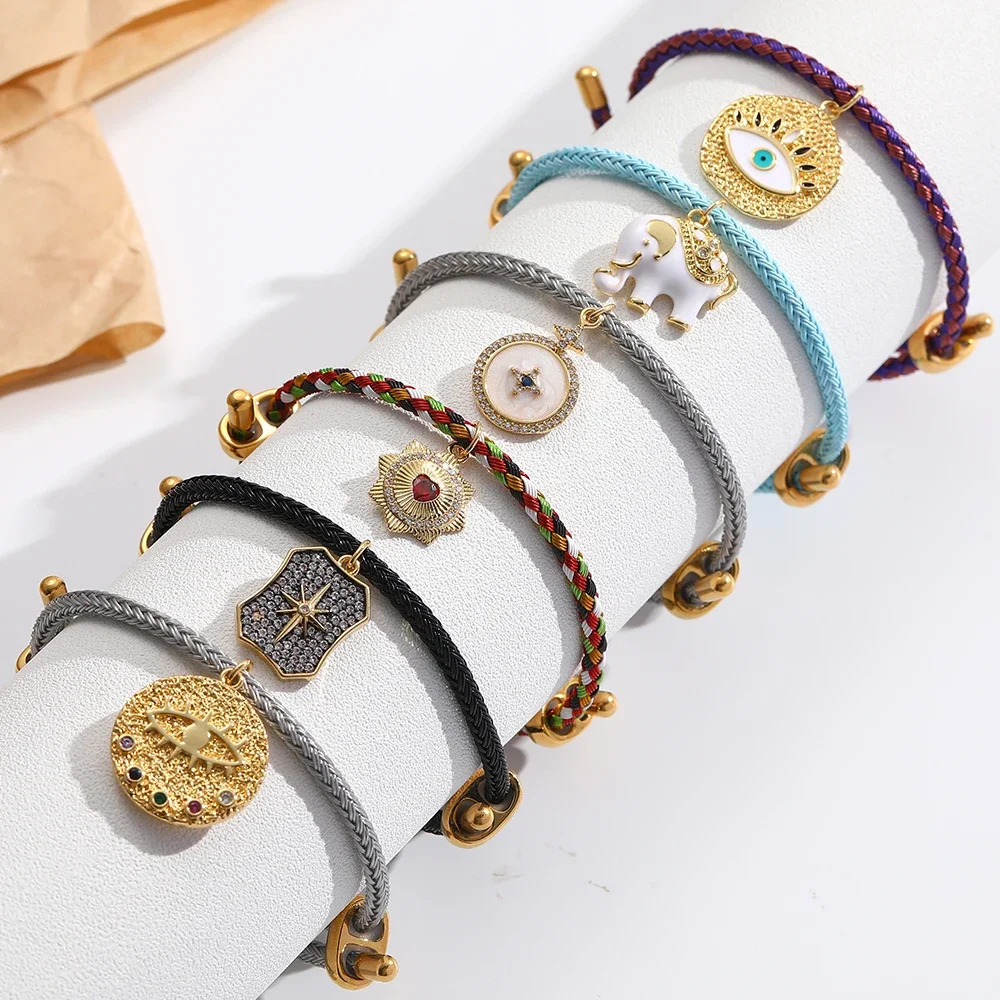 Elephant-Star-Turkish-Evil-Blue-Eye-Heart-Charms-Bracelet-for-Women ...