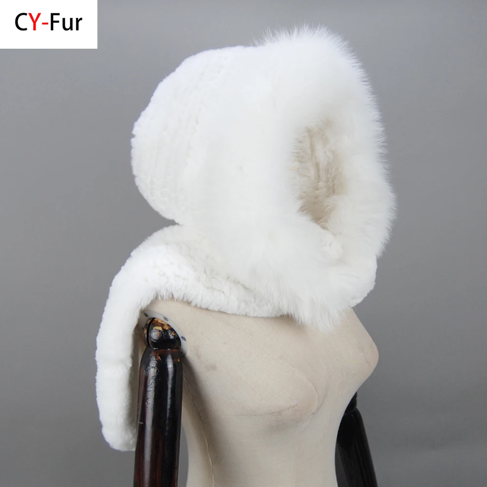 New-Winter-Women-Natural-Fox-Fur-Hats-Scarves-Lady-Warm-Fluffy-Real-Rex ...