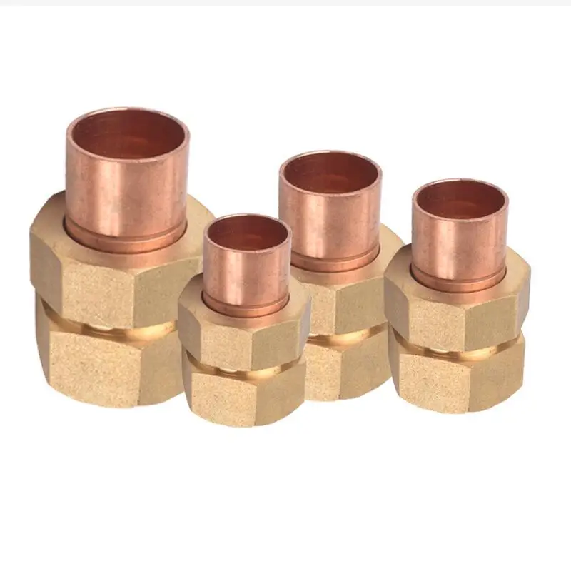 Brass BSP Female Thread + Copper Welding Pipe Fitting Straight Union ...