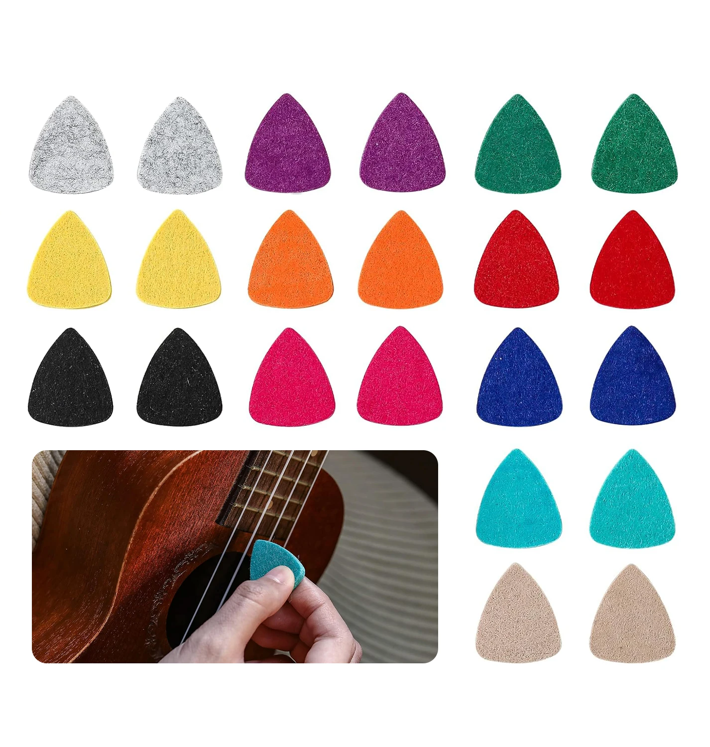 5/10/20pcs Felt Picks Heart Shaped Picks for Guitar Ukulele Bass ...