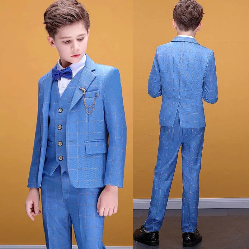 Children-Plaid-Party-Suit-Teenager-Graduation-Birthday-Costume-Flower ...
