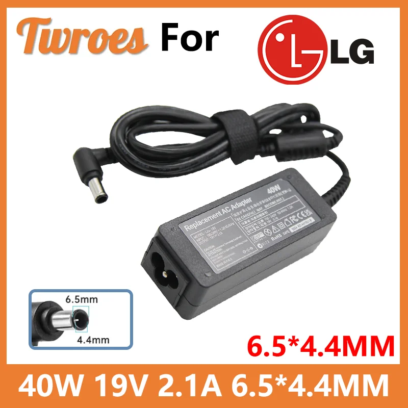 AC Adapter LG Charger 19V 2.1A 6.5x4.4 for LG Monitor 23" 32" 27" 24 ...