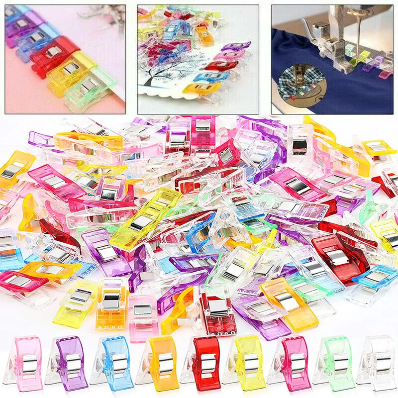 20/50pcs Sewing Clips Colour Multipurpose Plastic Knitting Garment Clip ...