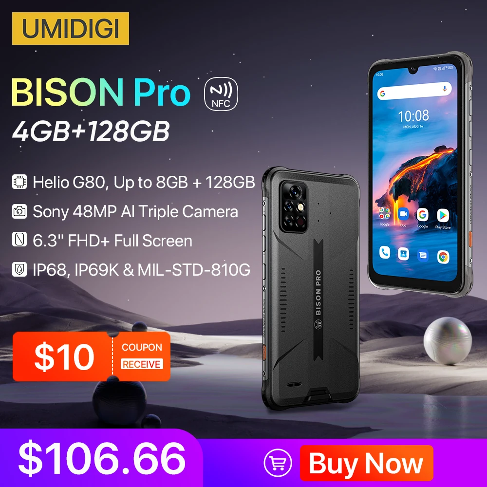 UMIDIGI-BISON-Pro-versi-n-Global-tel-fono-inteligente-NFC-128GB-IP68 ...
