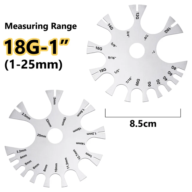 Metal Gauge Thickness Tool Black 1mm-25mm Acrylic Measuring Tool ...