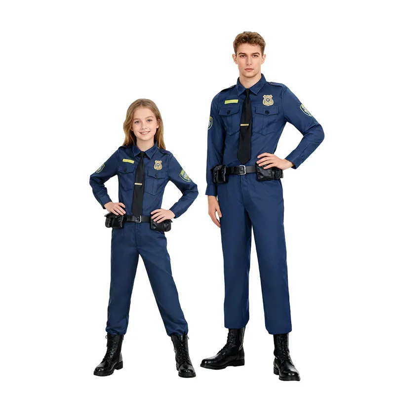Halloween Policeman Costumes adult Party Carnival Police Uniform men ...