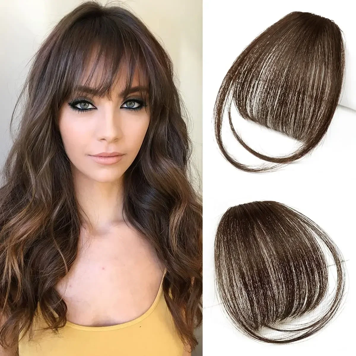 Fake-Air-Bangs-Hair-Clip-In-Extension-Synthetic-Hair-Fake-Fringe ...