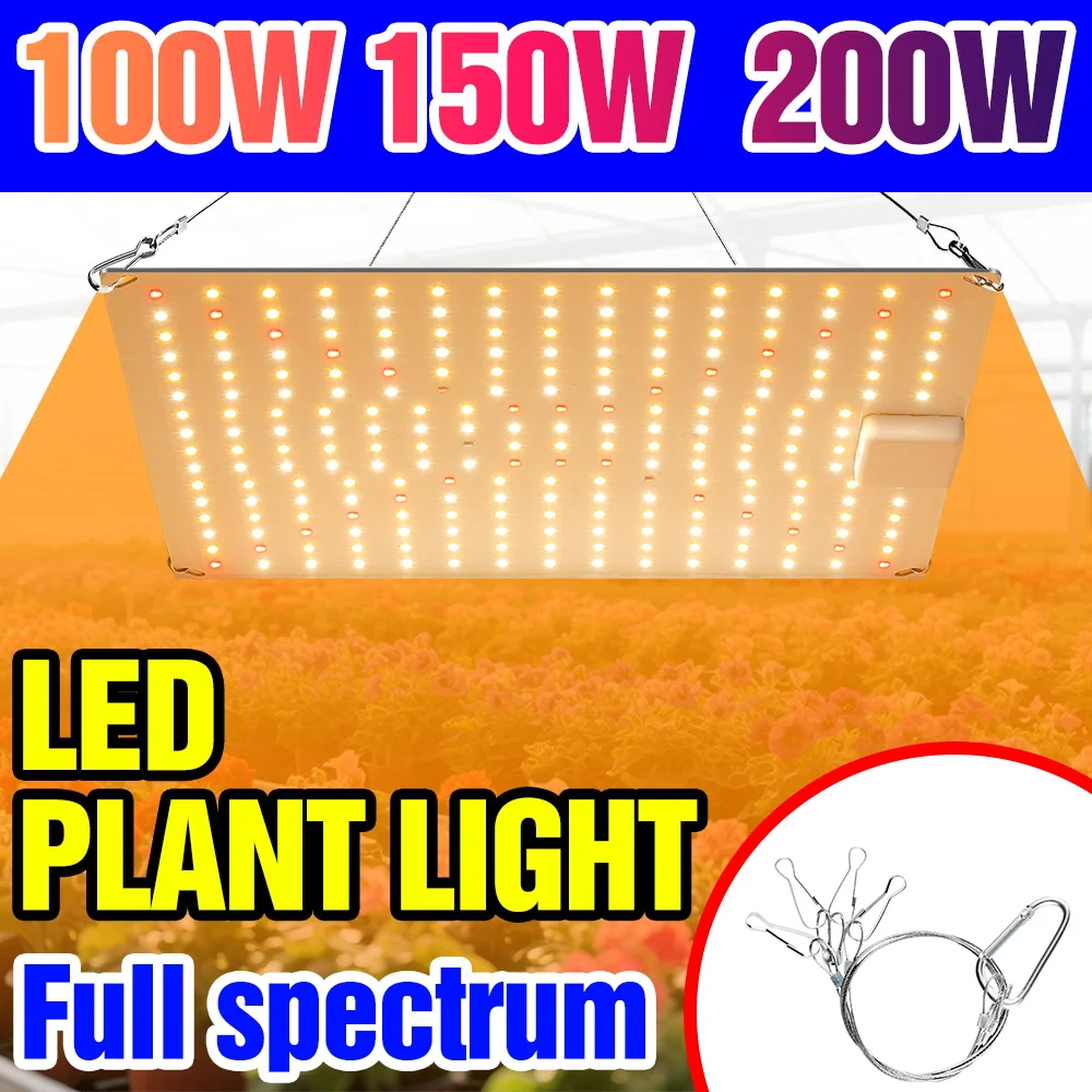 200W LED Full Spectrum Grow Lamp 100-277V Indoor Quantum Board Plant ...