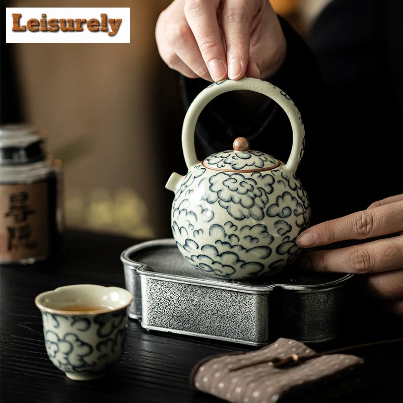 240ml-Chinese-Ru-Porcelain-Lifting-Beam-Teapot-Boutique-Auspicious ...