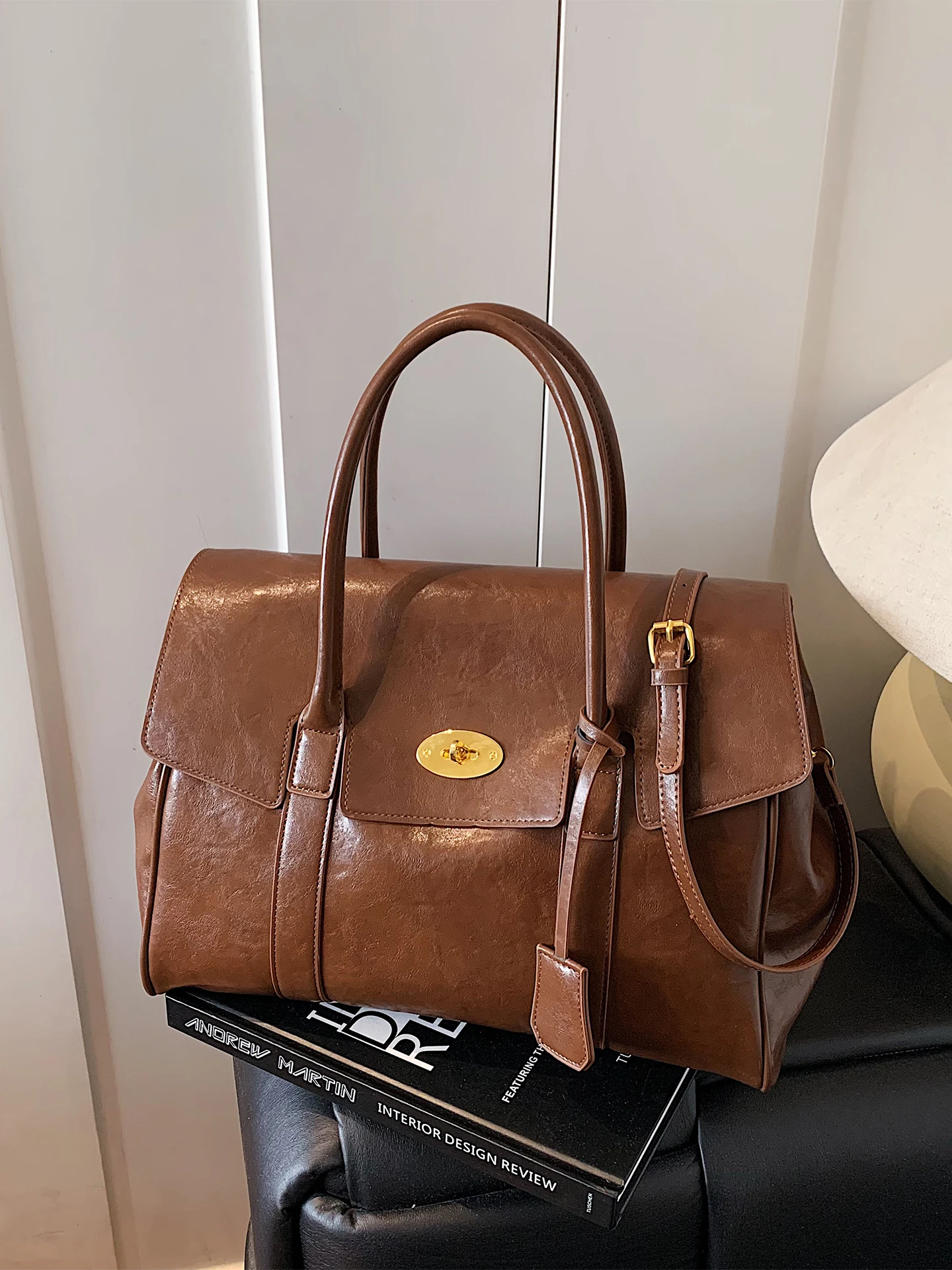 Ele Handheld Tote Bag Women's Faion 2025 New Autumn Winter Retro Daily ...