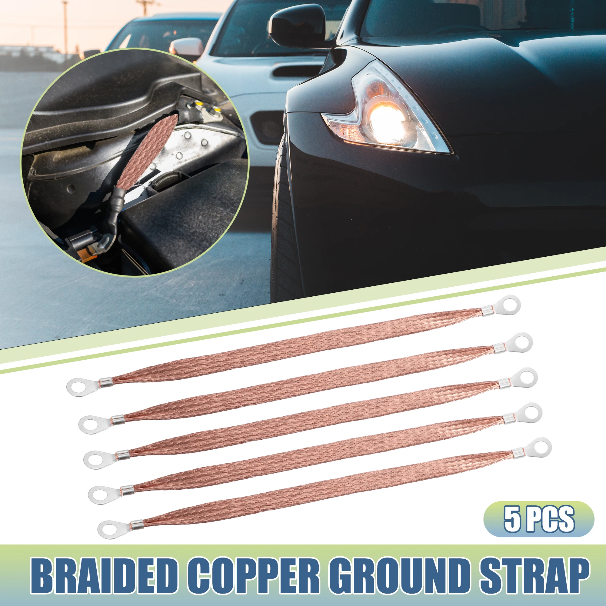 UXCELL-3-6-Pcs-200mm-300mm-Length-Universal-Braided-Copper-Engine ...