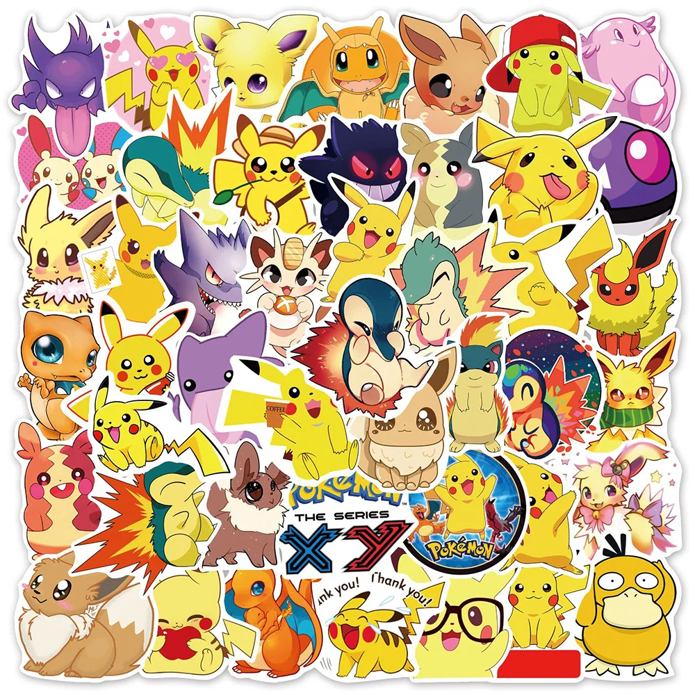 10-30-50pcs-Cute-Pikachu-Pokemon-Anime-Stickers-Waterproof-Graffiti ...