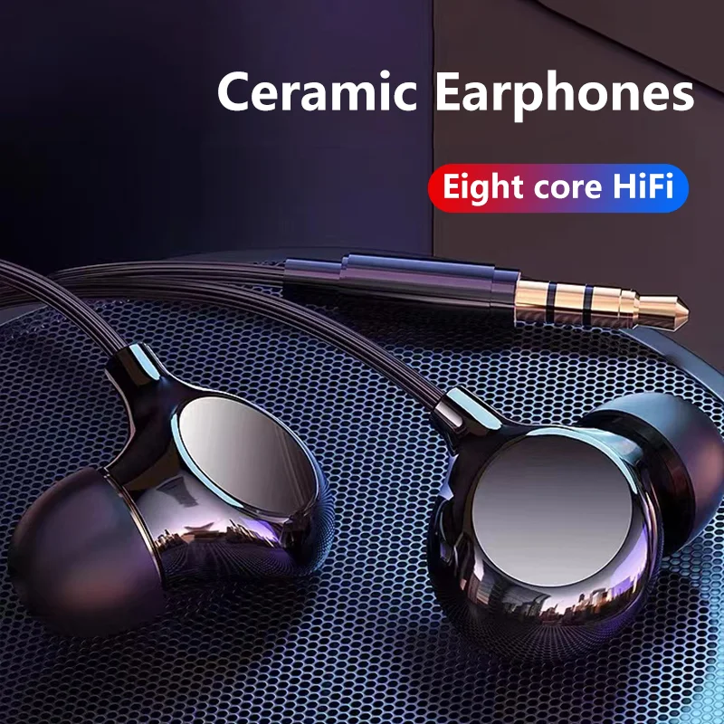 Ceramic-Wired-Headphones-Mic-Wired-Control-Headphones-Type-C-3-5mm-HiFi ...