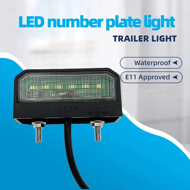 LED Trailer Number Plate Light License Plate Lamp 12/24V Submersible ...
