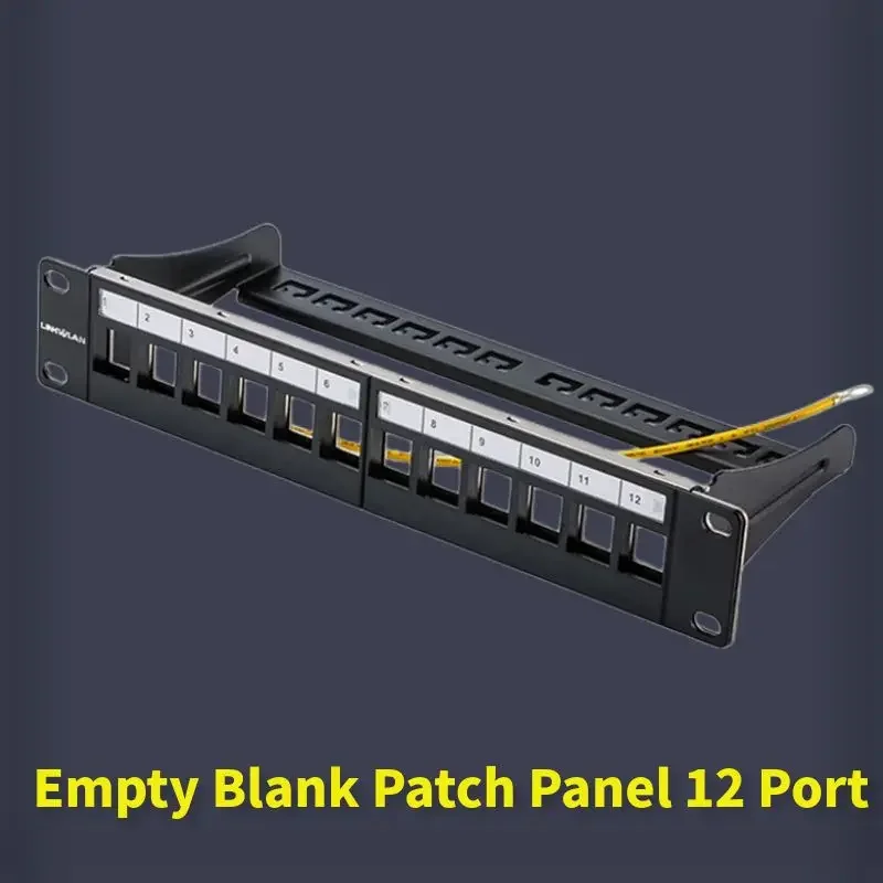 12-Ports-Blank-Patch-Panel-for-RJ45-RJ11-RJ12-cat5e-cat6-Cat6A-Keystone ...
