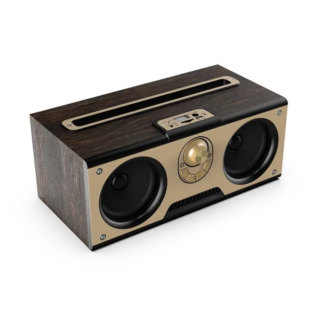 Retro Wooden Bluetooth Speaker Portable Wireless Dual Audio Subwoofer ...